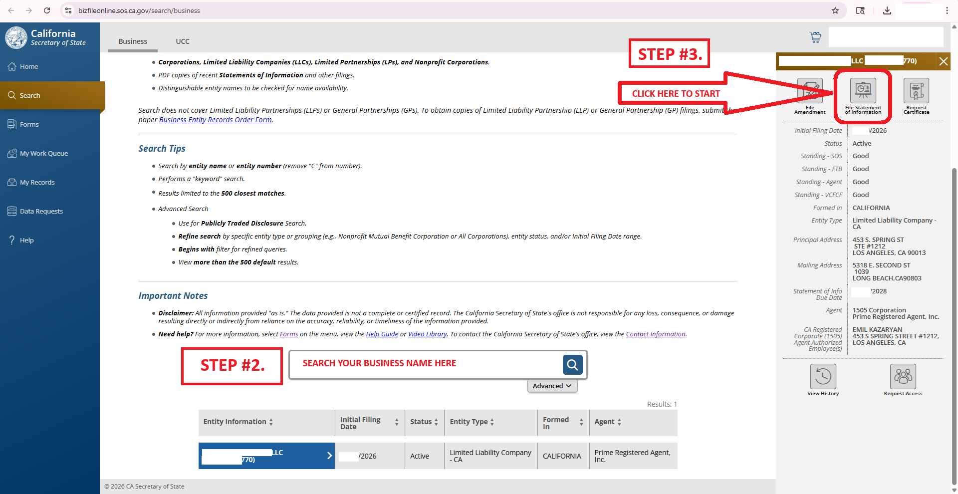 California Statement of Information Filing: Step-by-Step Instructions
